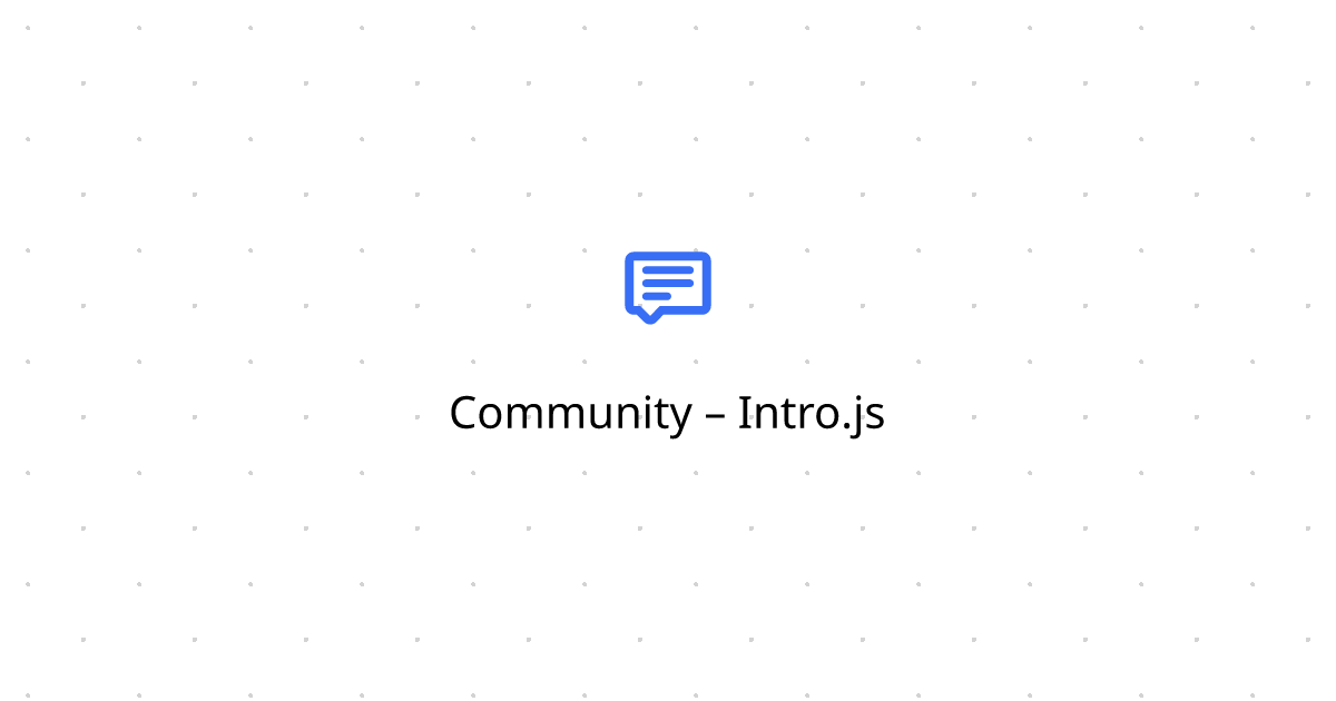 Community – Intro.js Docs